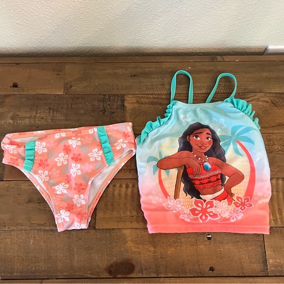 Disney | Swim | Disney Kids Moana Swim Set Pink And Blue | Poshmark